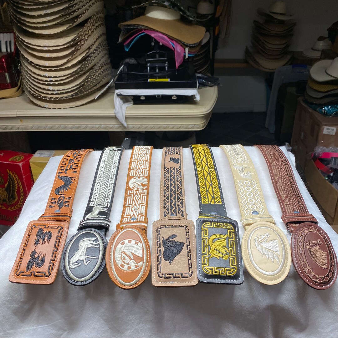 Men’s Embroidered Leather Belts. Men’s Cowboy Belt. Men’s Western ...