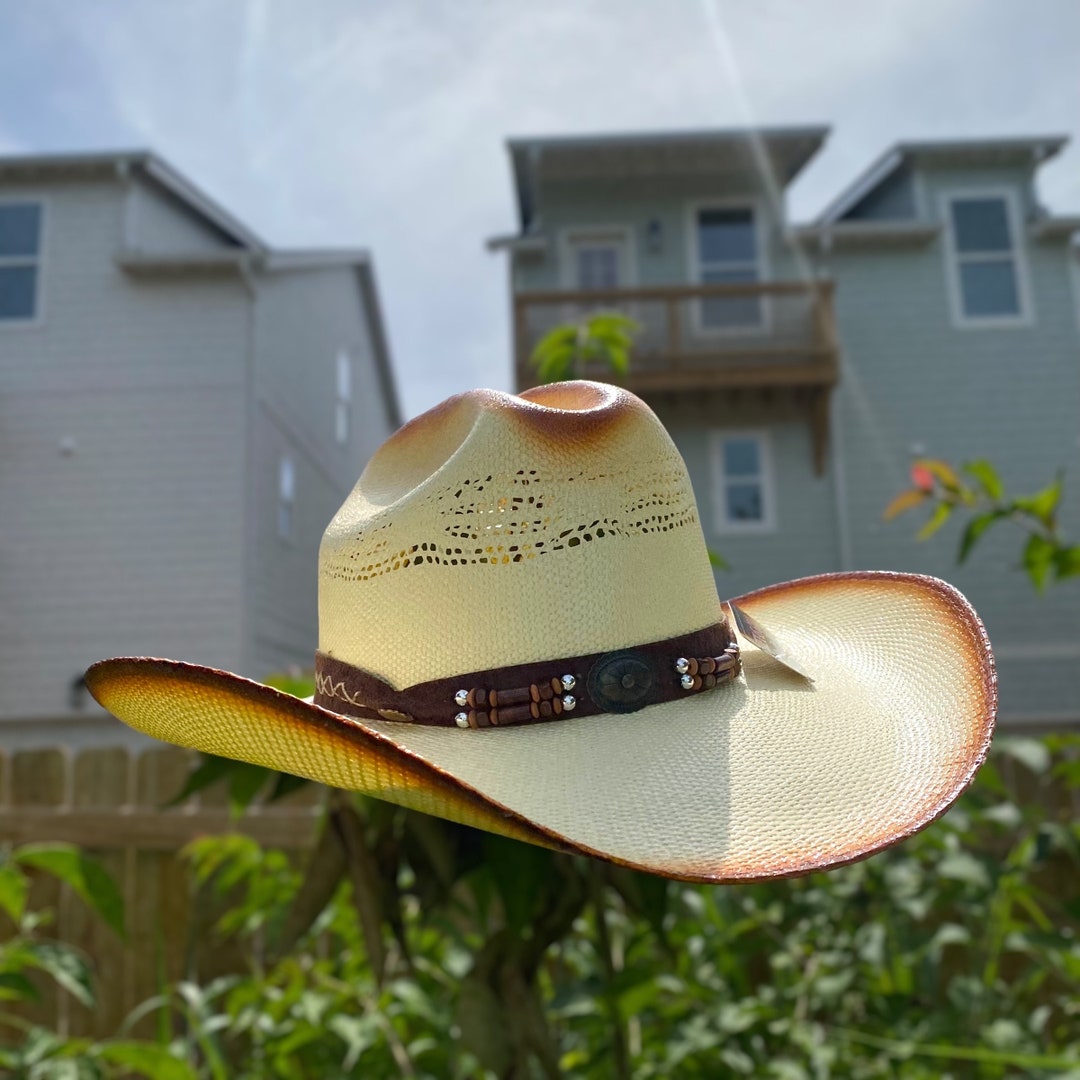 Ranch Style Cowboy Hat. Canvas Western Hat. Mens Wide Brim Cowboy Hat ...