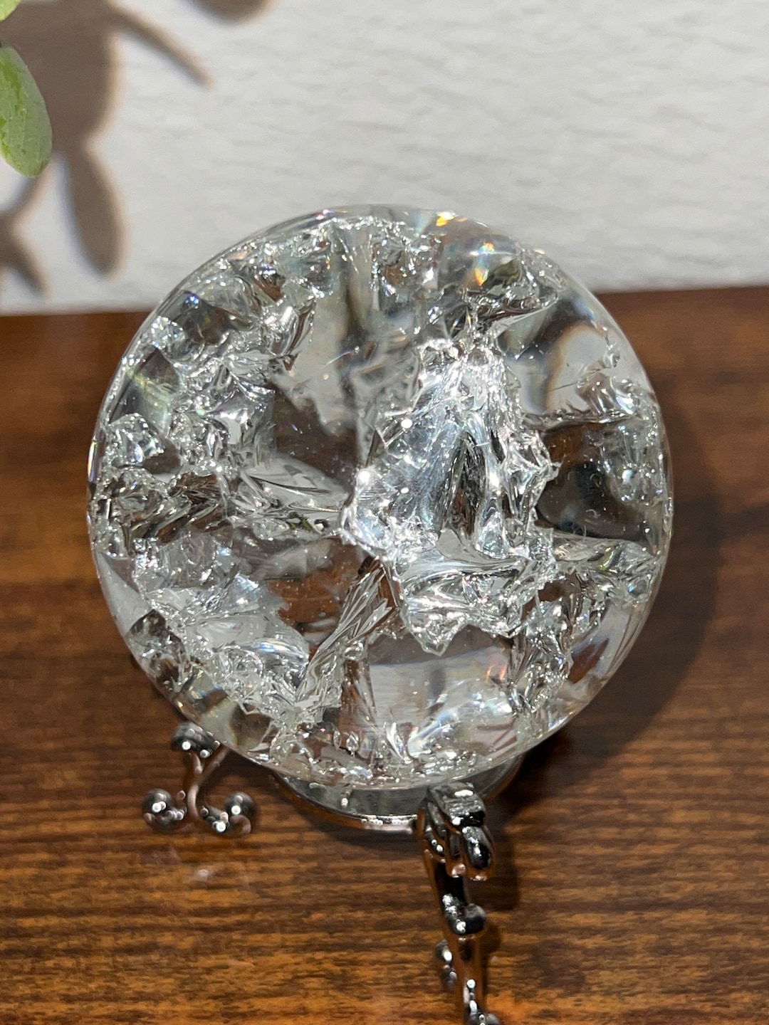 Large Crystal Ball With Stand / Fortune Teller Ball / Broken Crystal - Etsy