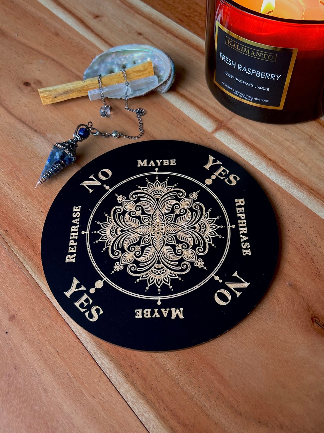 Pendulum Board With Pendulum / Lapis Pendulum / Wooden Pendulum Board ...