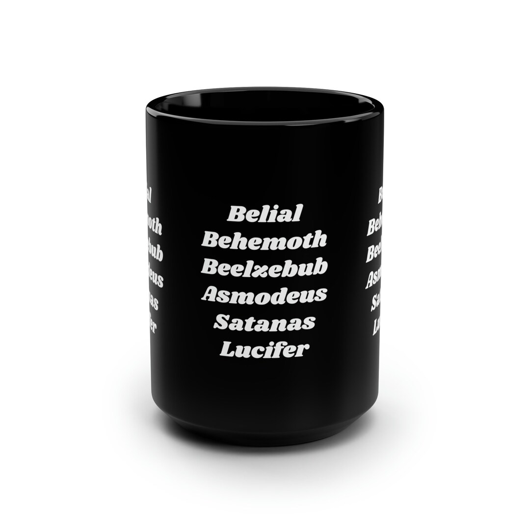 Year Zero Coffee Cup Inspired by the Band Ghost 15oz Black Ceramic Mug; Belial Behemoth ...