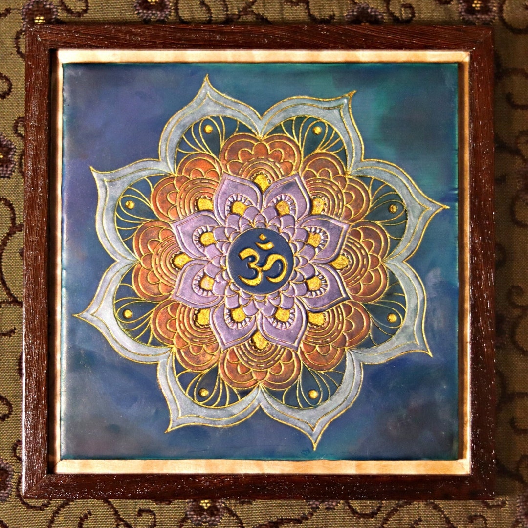 Deep and Shimmering Hand Painted Mandala With Handmade Hardwood Frame ...