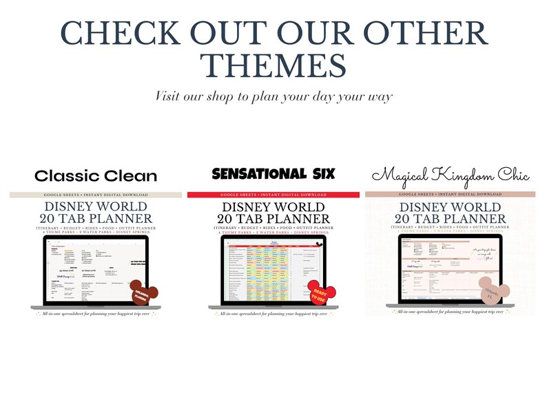 Disney World Trip Planner Google Spreadsheet • Itinerary, Budget, Rides ...