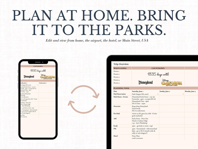 Disneyland Trip Planner Google Sheet Princess Chic • Itinerary, Budget ...