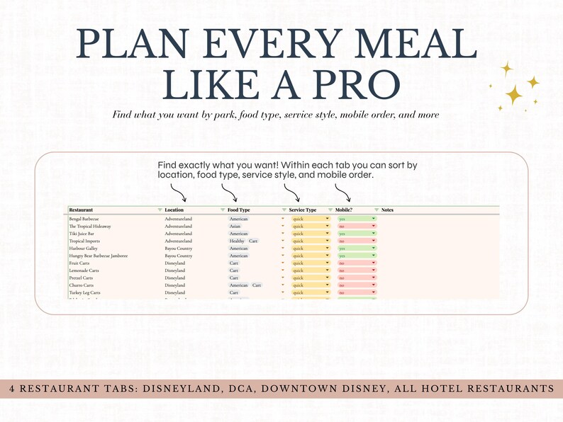 Disneyland Trip Planner Google Sheet Princess Chic • Itinerary, Budget ...
