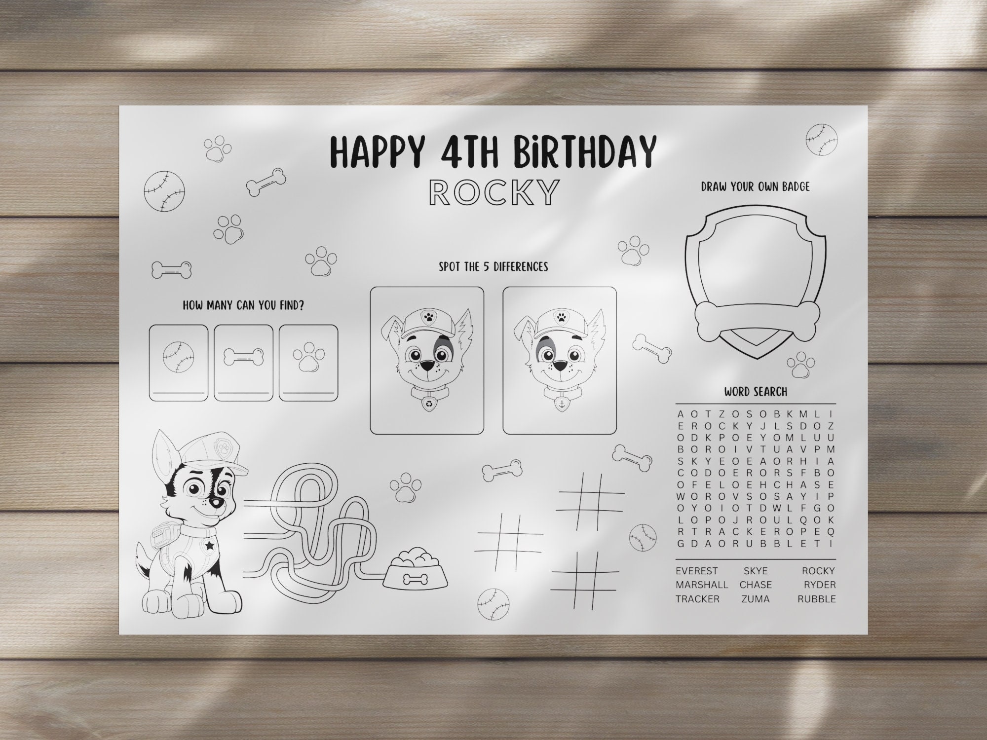 Paw Patrol Activity Sheet Engaging Activities for Kids - Etsy