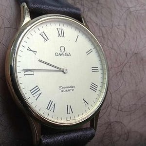 Genuine Omega Seamaster Swiss Gold Color Dial Quartz Watch - Etsy