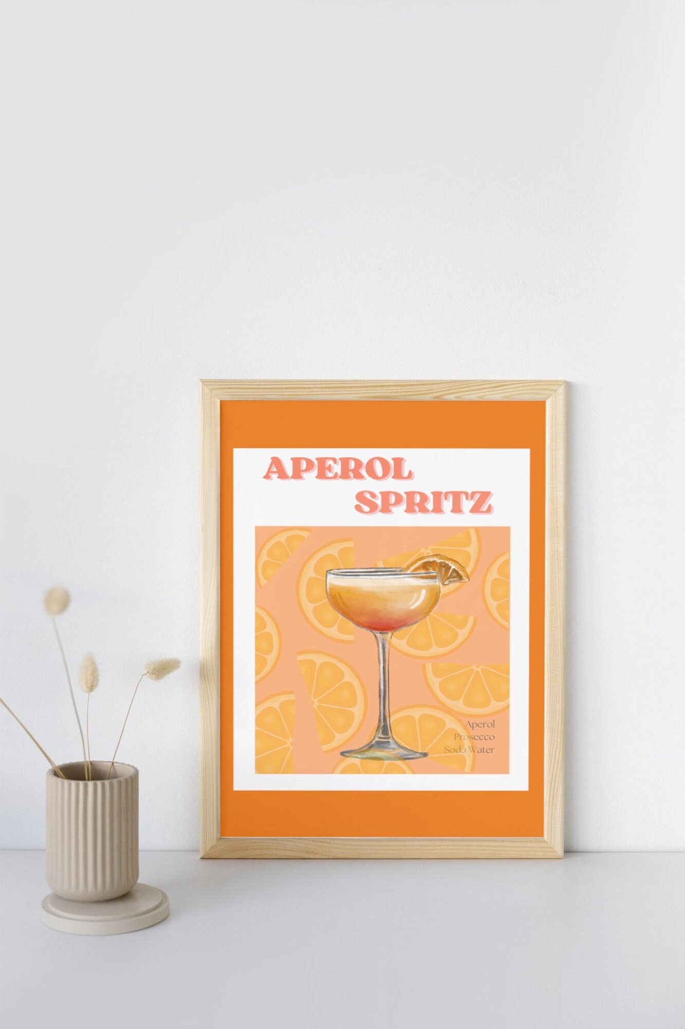 Aperol Spritz Cocktail Digital Print Orange Trendy Vibrant Print ...