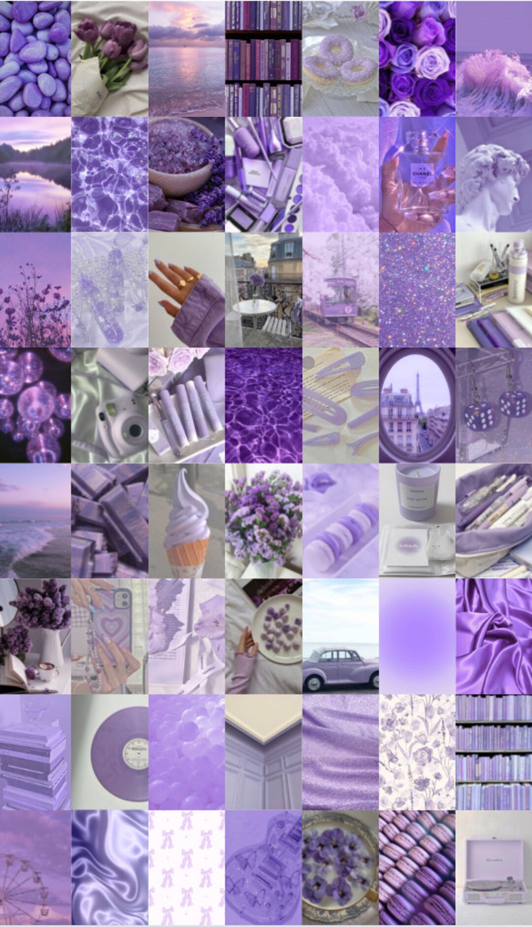 125 PCS Purple Aesthetic Wall Collage Kit | Purple Wall Decor | Photo ...