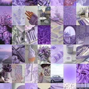 125 PCS Purple Aesthetic Wall Collage Kit | Purple Wall Decor | Photo ...
