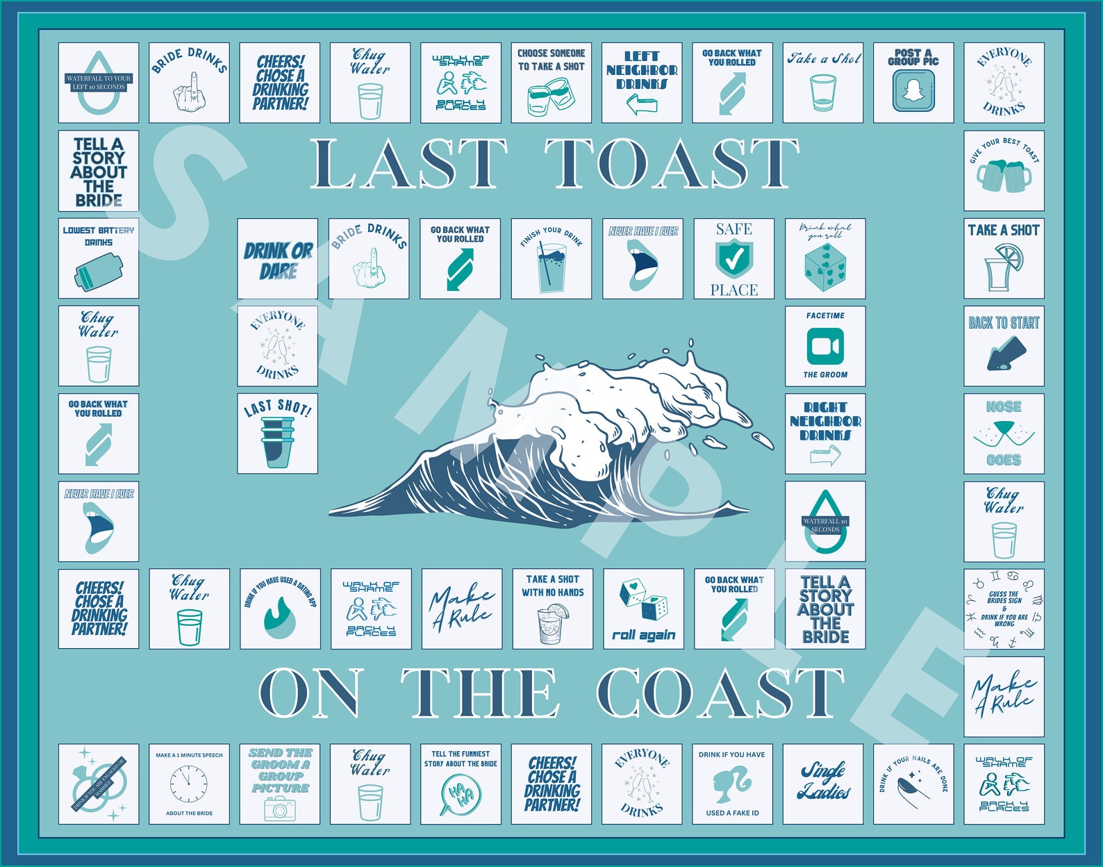 Last Toast on the Coast Bachelorette Party Game | Printable Coastal ...