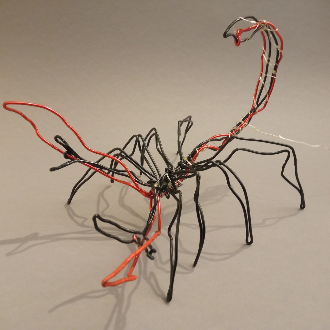 Kinetic Wire Sculpture Scorpion With Lighting Unique - Etsy