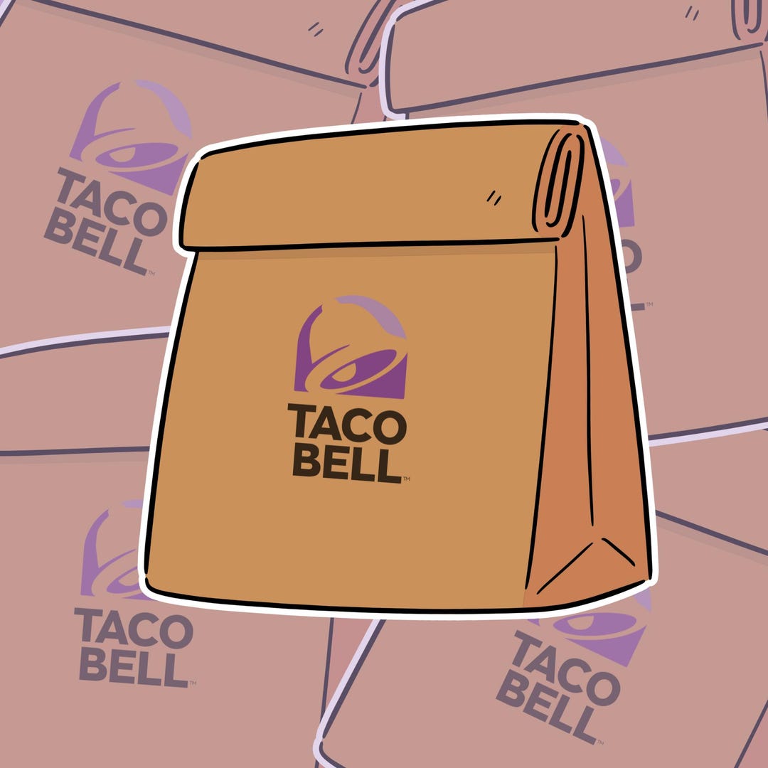 Taco Bell Bag Sticker, Retro Paper Bag - Etsy