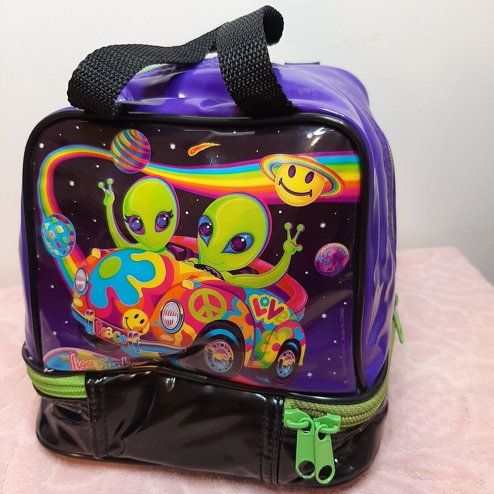 Vtg 1990s Lisa Frank Zoomer & Zorbit Aliens Lunch Tote Bag Lunchbox ...