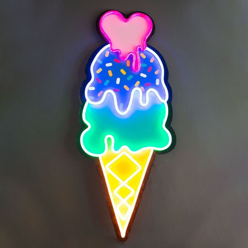 Ice Cream Neon Sign Neon Sign Neon Wall Hang - Etsy
