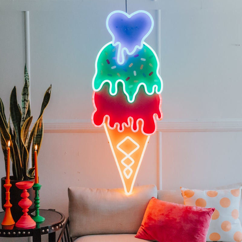 Ice Cream Neon Sign| Neon Sign | Neon Wall Hang - Etsy