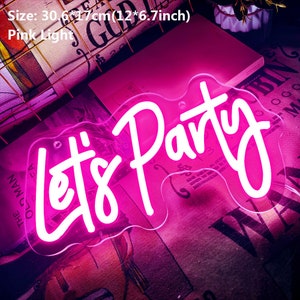 Let's Party Neon Sign | Neon Wall Hang | Neon Wall Art | Neon Sign - Etsy