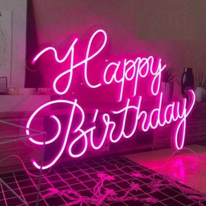 Happy Birthday Neon Sign | Birthday Sign| Birthday Decorations - Etsy