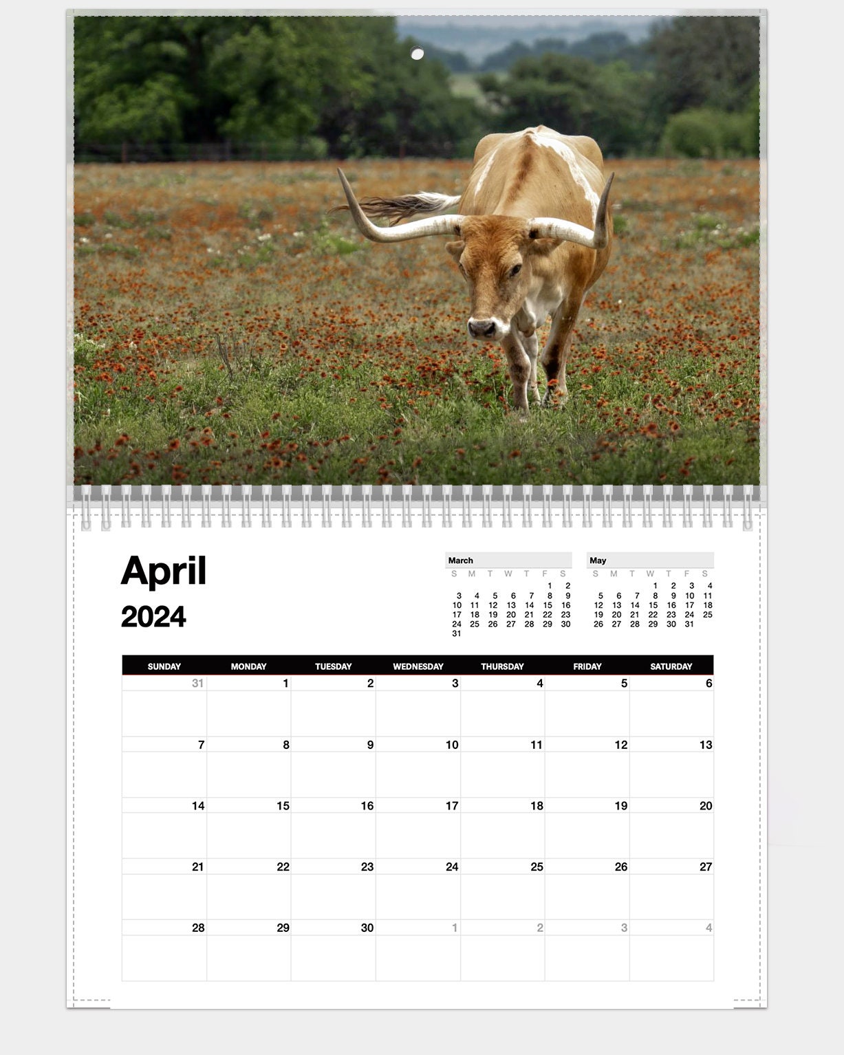 Farmhouse 2024 Wall Calendar 17x11 Opened Size - Etsy