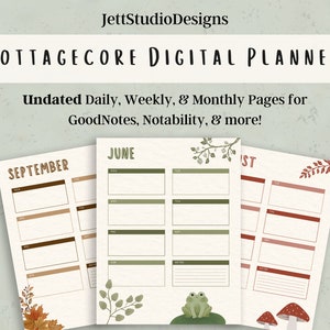 Cottagecore Aesthetic Digital Planner Daily, Weekly, Monthly Planner ...
