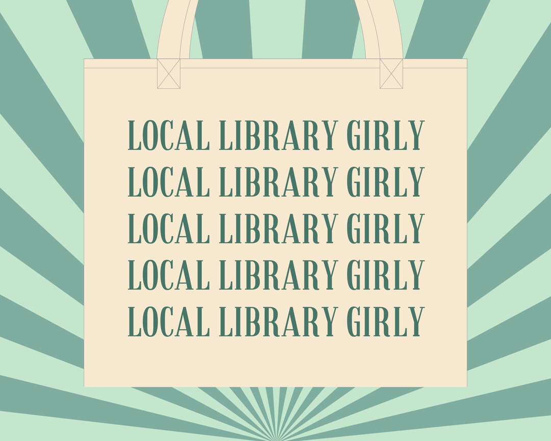 Local Library Girly Canvas Tote Bag Handmade Trendy Tote Bag for Summer ...