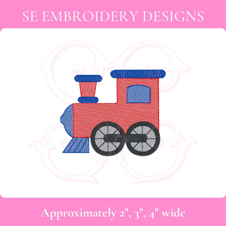 Train Sketch Fill Embroidery Design 3 Sizes: 2", 3", 4" Wide - DIGITAL ...