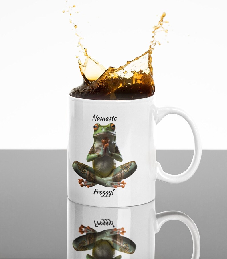 Yoga Frog Mug Namaste Froggy Coffee Mug Cute Funny Yoga Frog Namaste ...