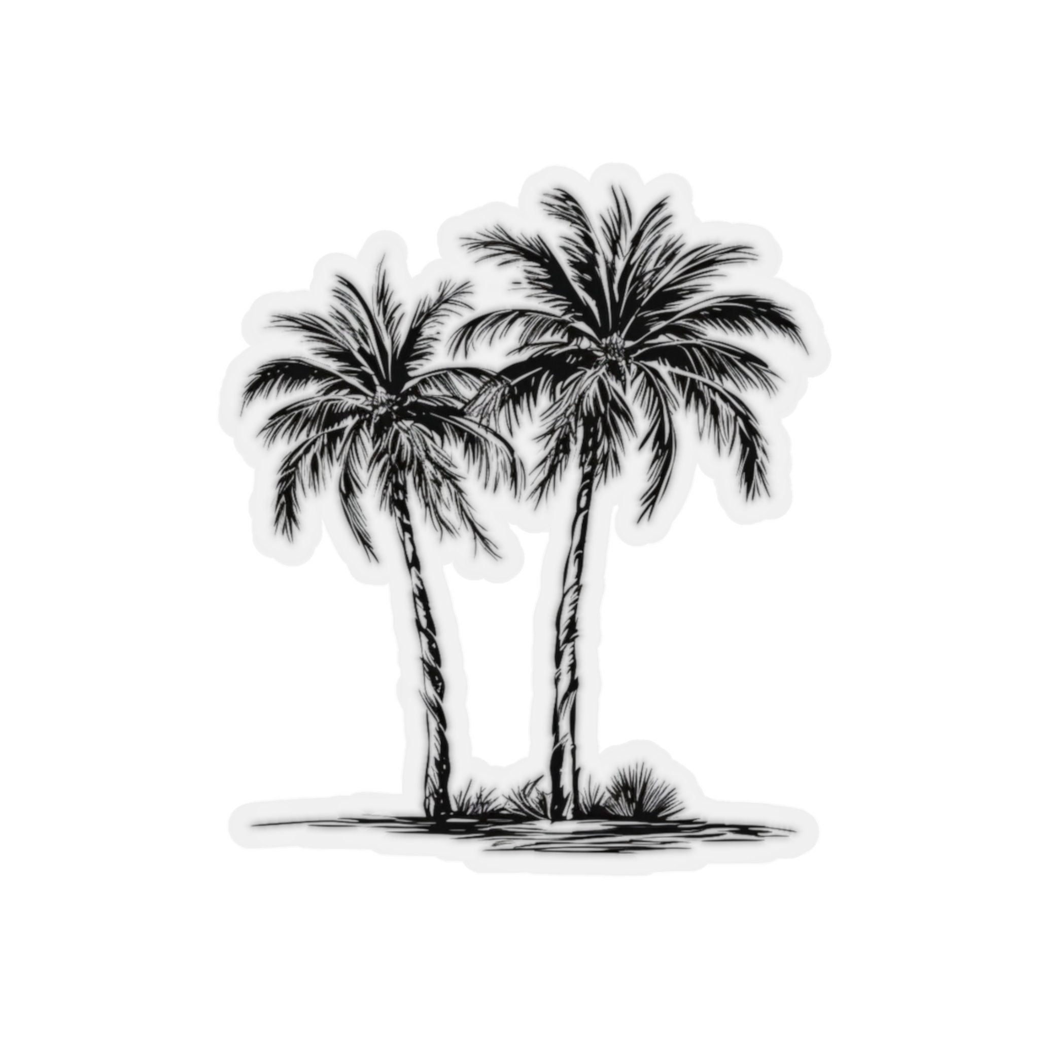 Palm Tree Outline Sticker Hand Drawn Style - Etsy