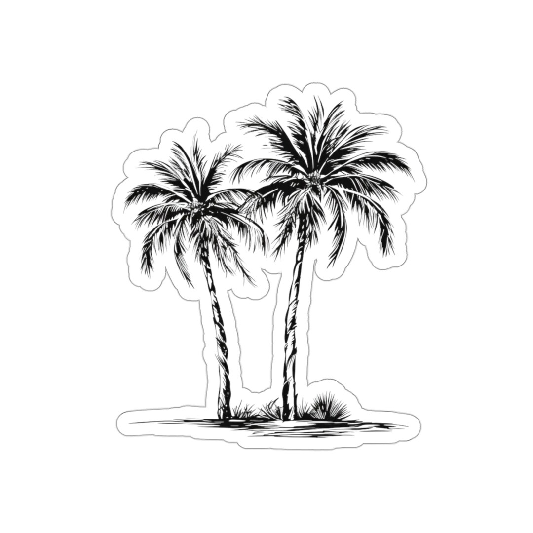Palm Tree Outline Sticker Hand Drawn Style - Etsy
