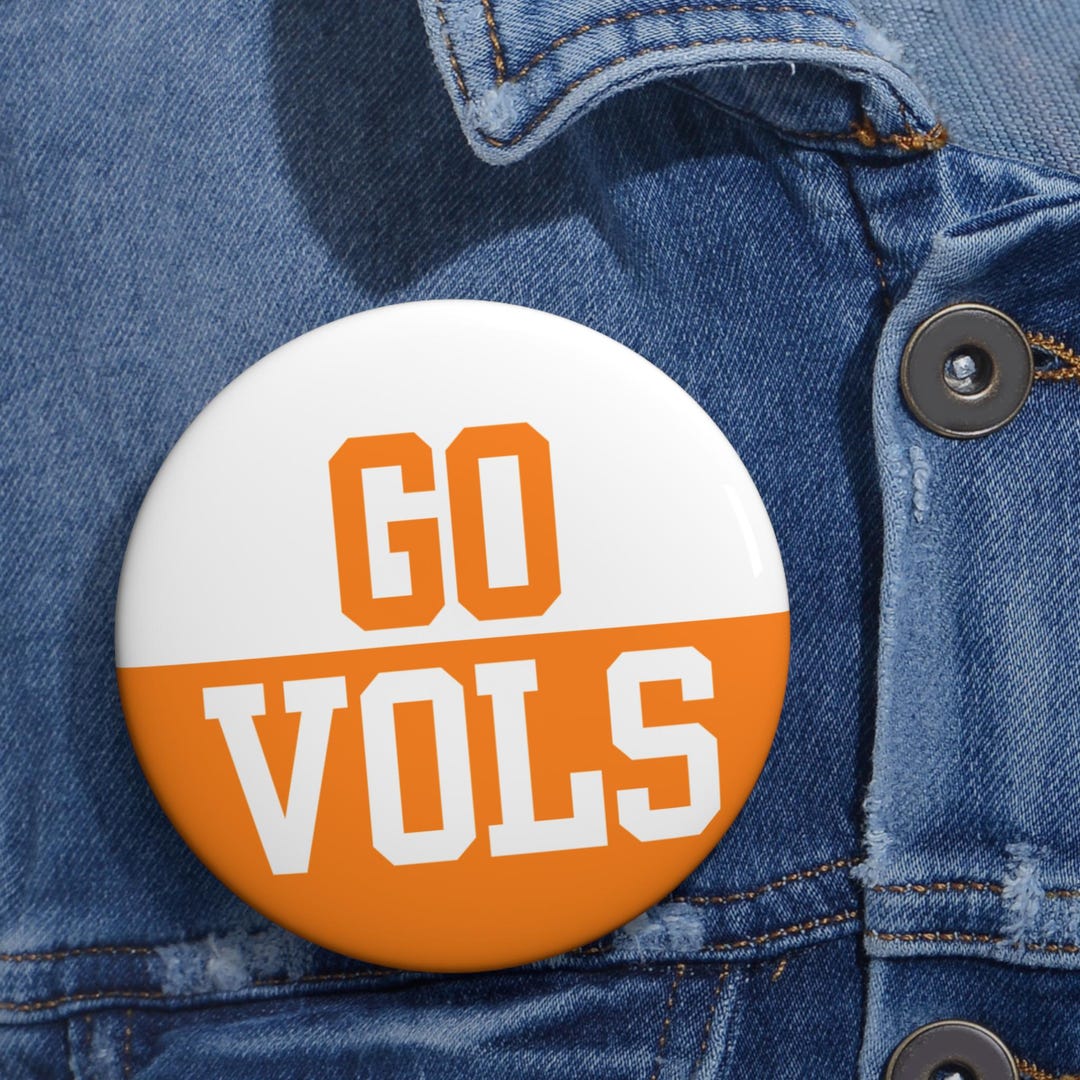 Tennessee Button, College Sports Pin, Go Vols Game Day Accessory ...