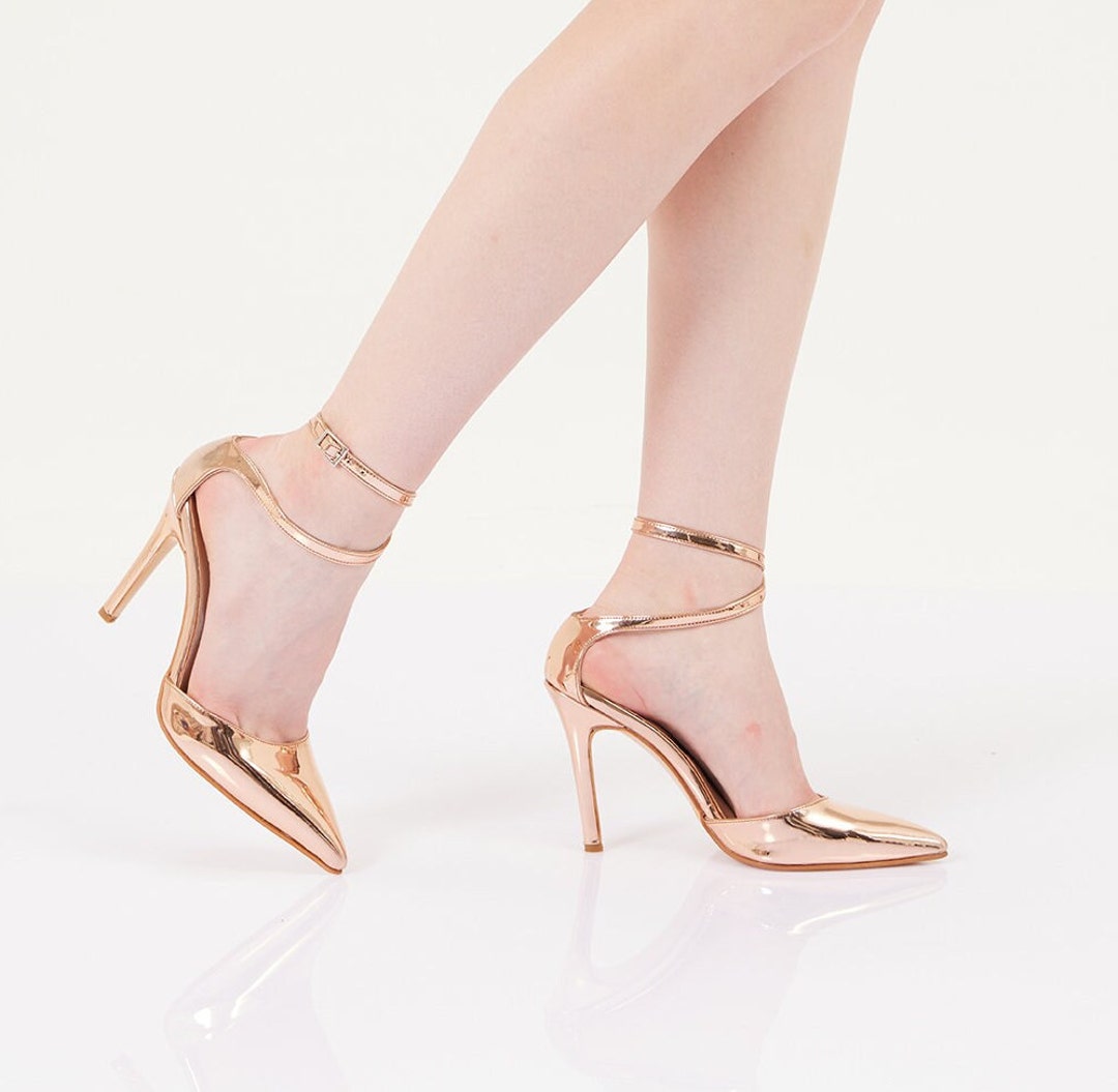 Elegant Gold Evening Stiletto Heels Eye-catching High Heel - Etsy