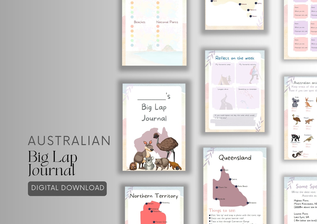 Australian Big Lap Journal for Kids - Etsy