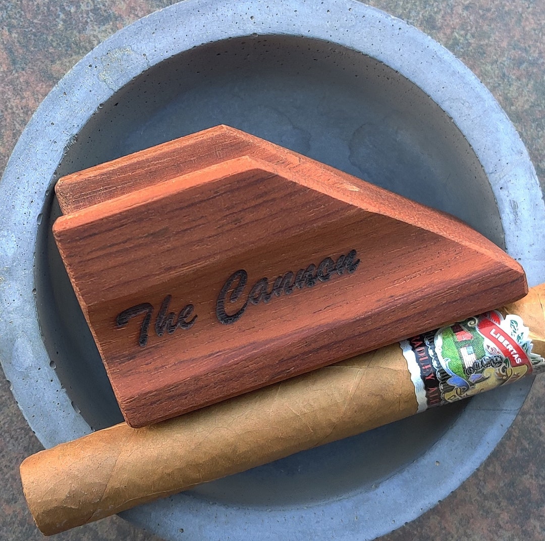 Handcrafted Wood Cigar Stand Personalized Hand Carved Hardwood Cigar ...