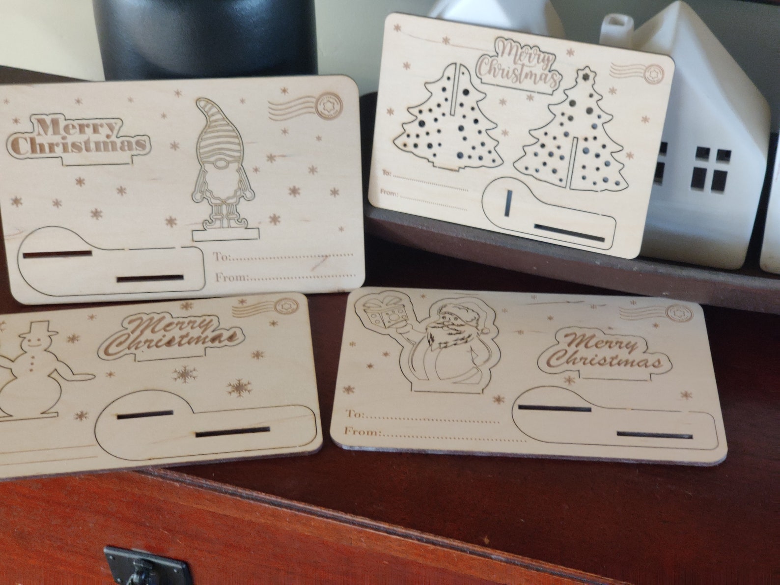 Personalize Your Greetings Laser Cut and Engraved Christmas Card Bundle ...