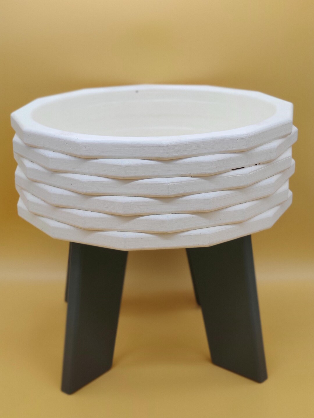 Potted Plant Riser Mid Century Handmade Modern Plant Stand Hand Painted ...