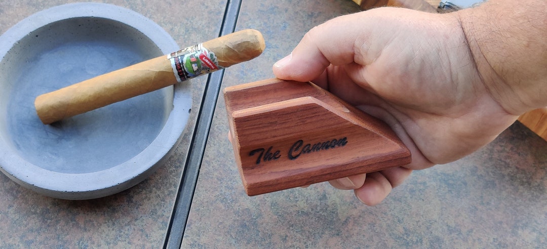 Handcrafted Wood Cigar Stand Personalized Hand Carved Hardwood Cigar ...
