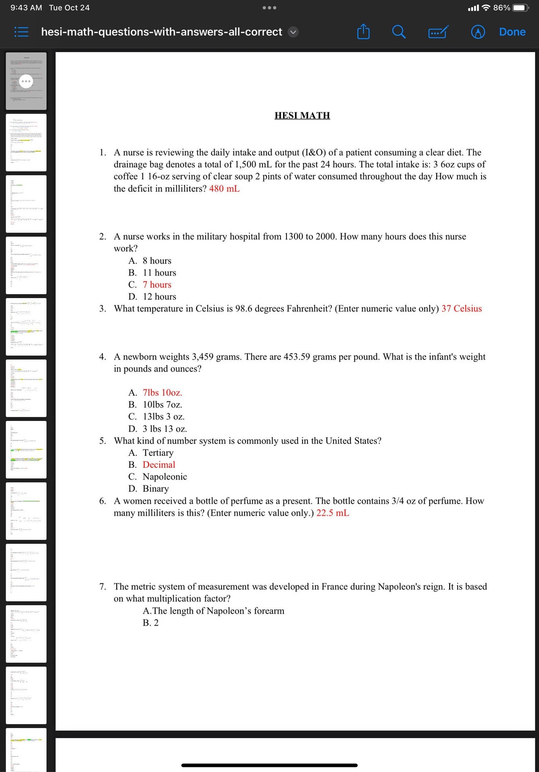 HESI A2 Math Study Guide - Etsy