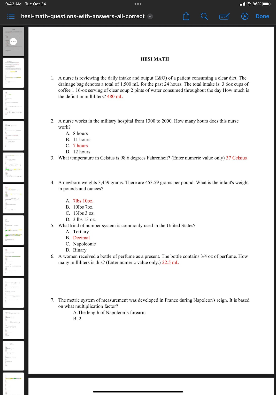 HESI A2 Math Study Guide - Etsy