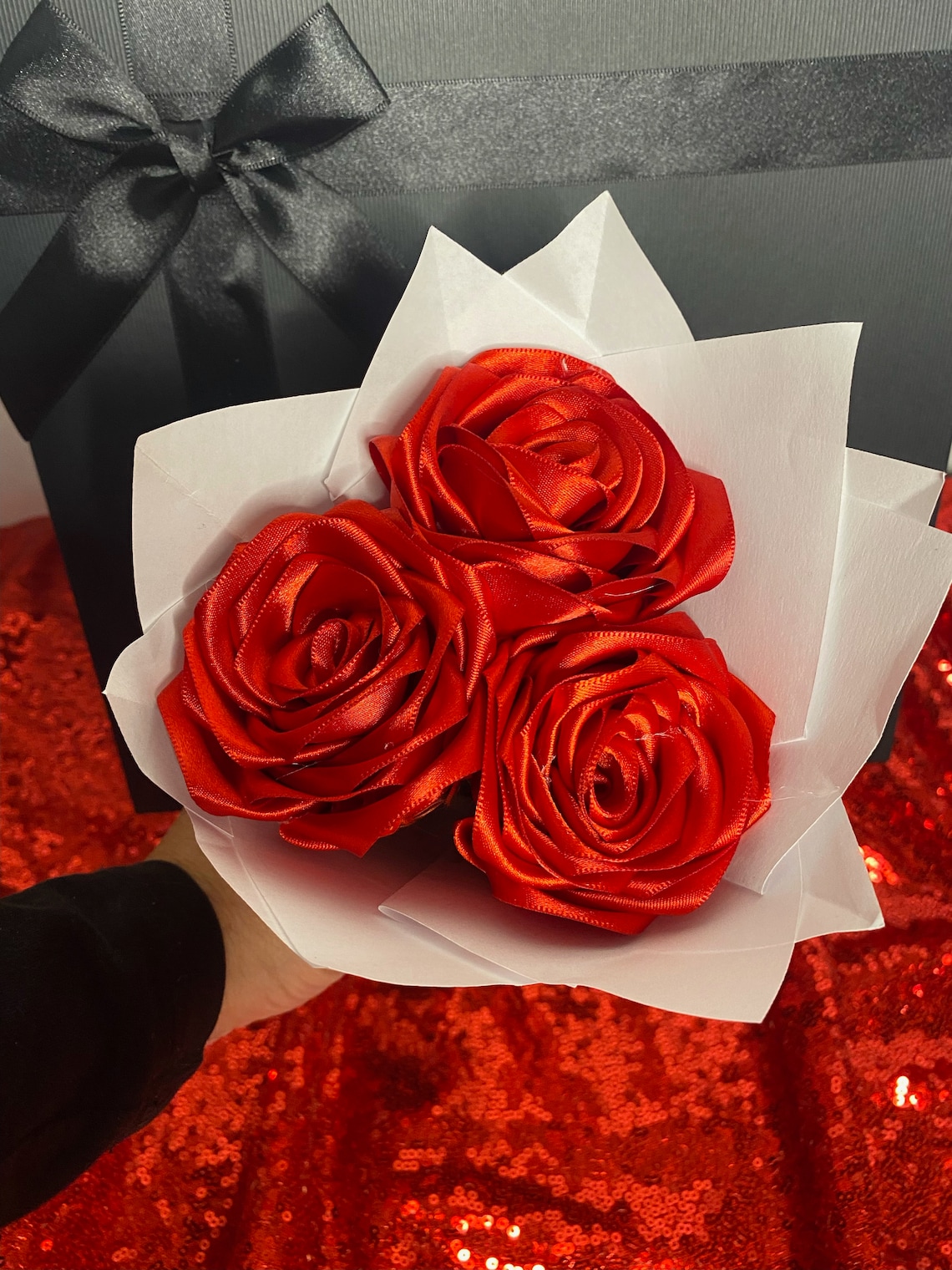 Satin Rose Bouquet - Etsy