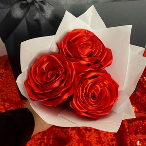 Satin Rose Bouquet - Etsy