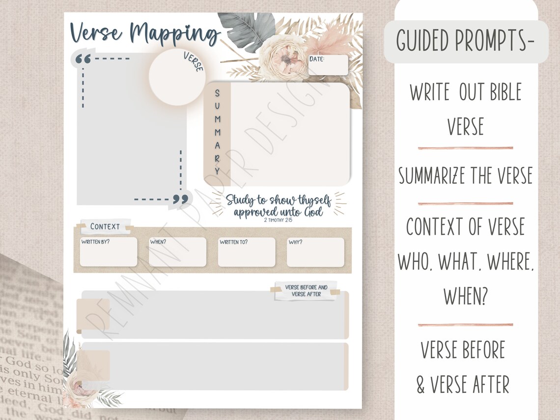 Bible Verse Mapping Printable PDF INSTANT DOWNLOAD Bible Study ...