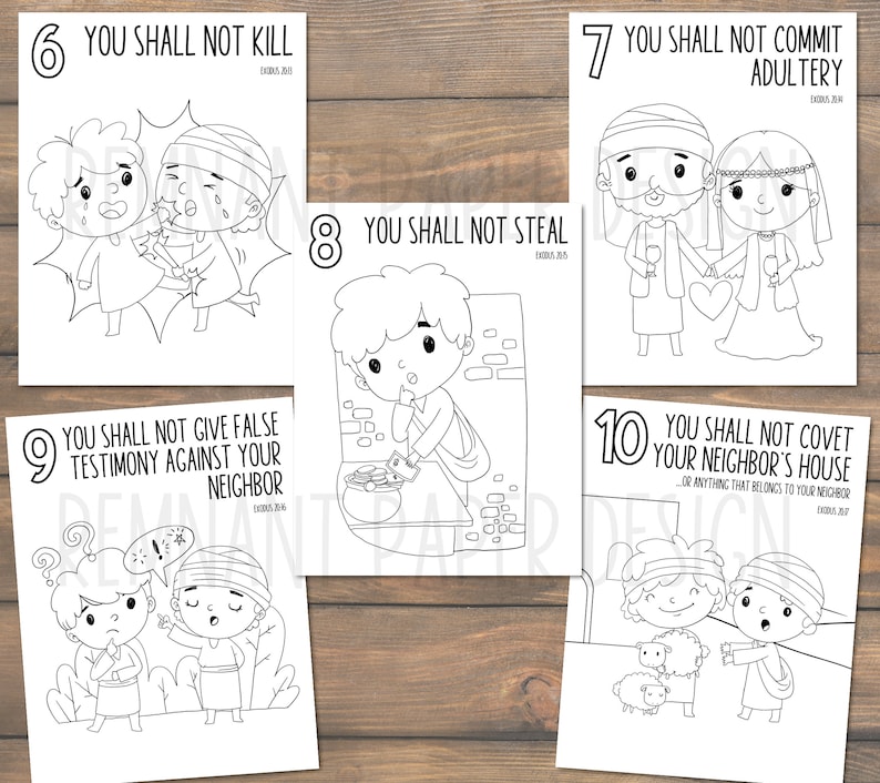 10 Commandments Preschool Coloring Pages | Sunday School Activity ...