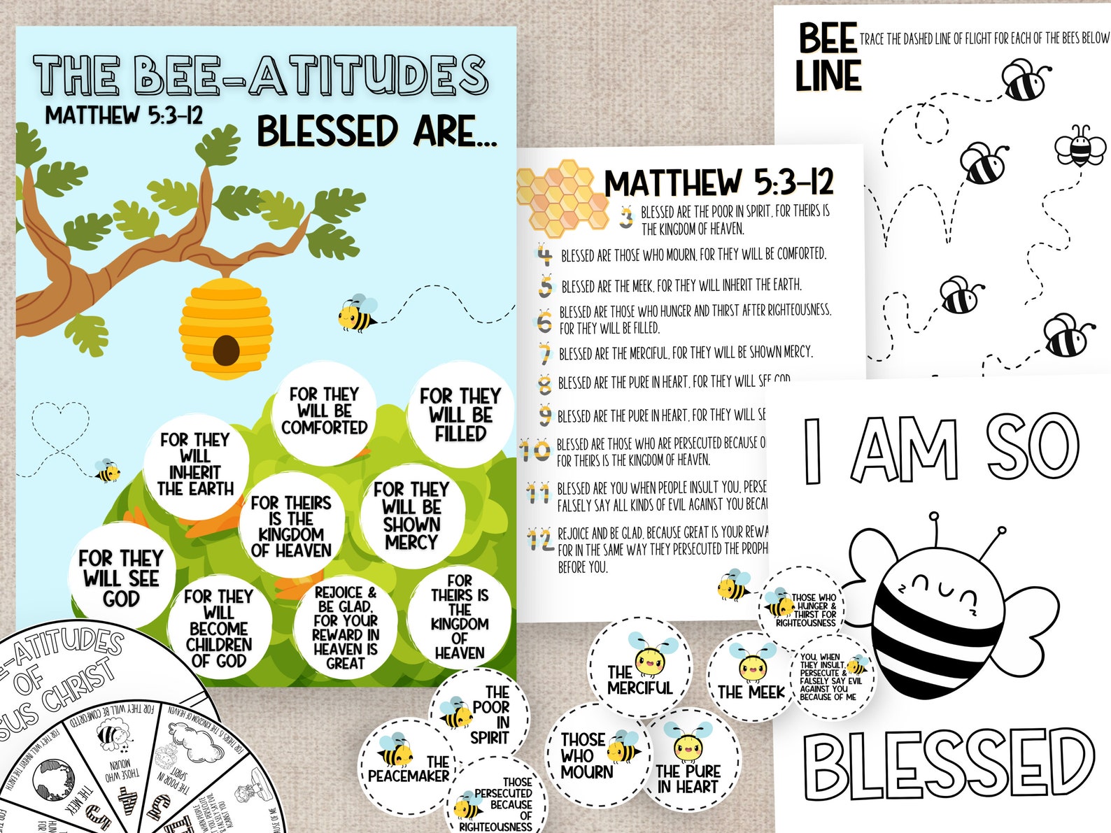 Beatitudes Bible Study Lesson for Kids | INSTANT DOWNLOAD | Preschool ...