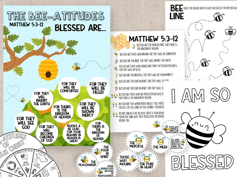 Beatitudes Bible Study Lesson for Kids | INSTANT DOWNLOAD | Preschool ...