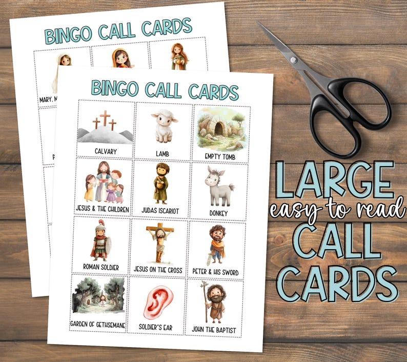 Easter Bible Bingo for Children | Resurrection Sunday School | Biblical ...