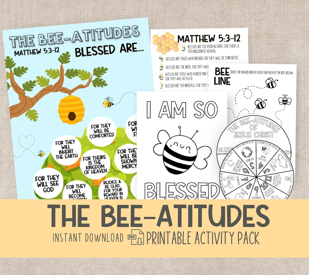 Beatitudes Bible Study Lesson for Kids | INSTANT DOWNLOAD | Preschool ...