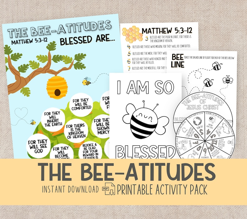 Beatitudes Bible Study Lesson for Kids | INSTANT DOWNLOAD | Preschool ...