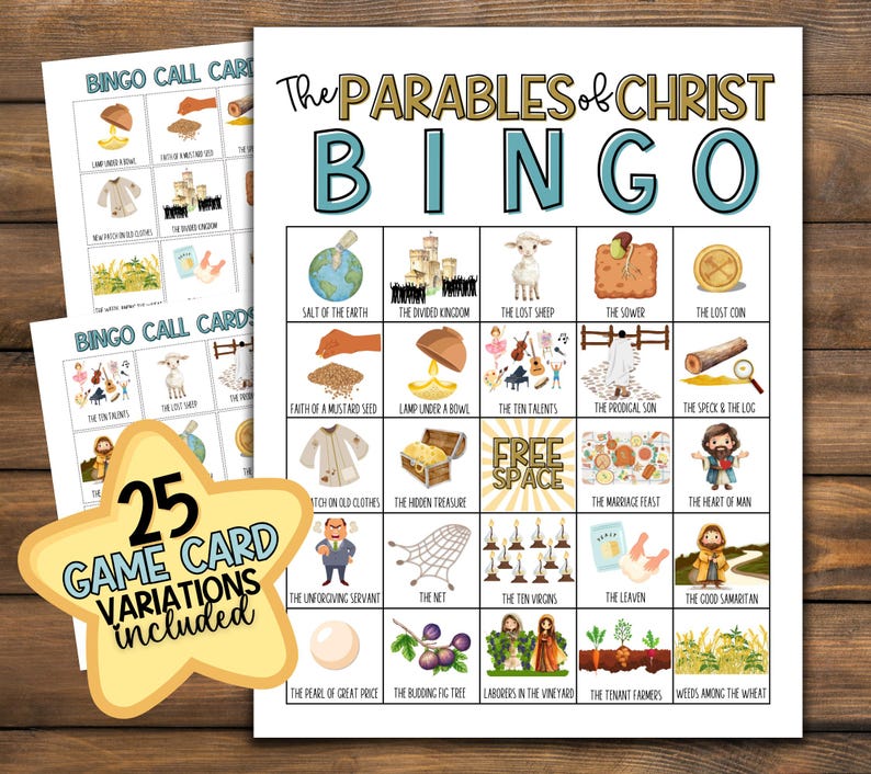 Bible Bingo for Preschool "the Parables of Christ" Game | Youth Sunday ...