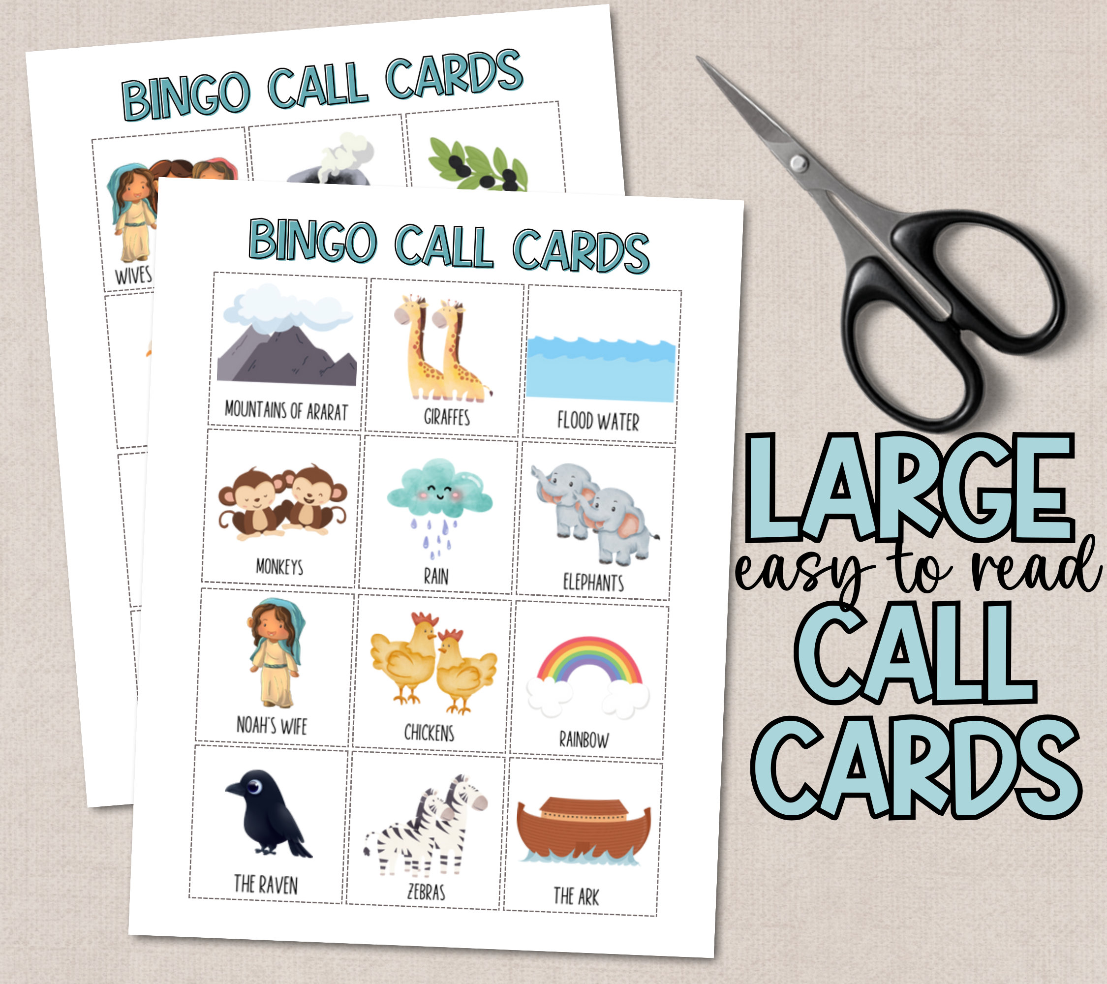 Kid's Bible Bingo Noah's Ark | Biblical Homeschool | Printable Bible ...