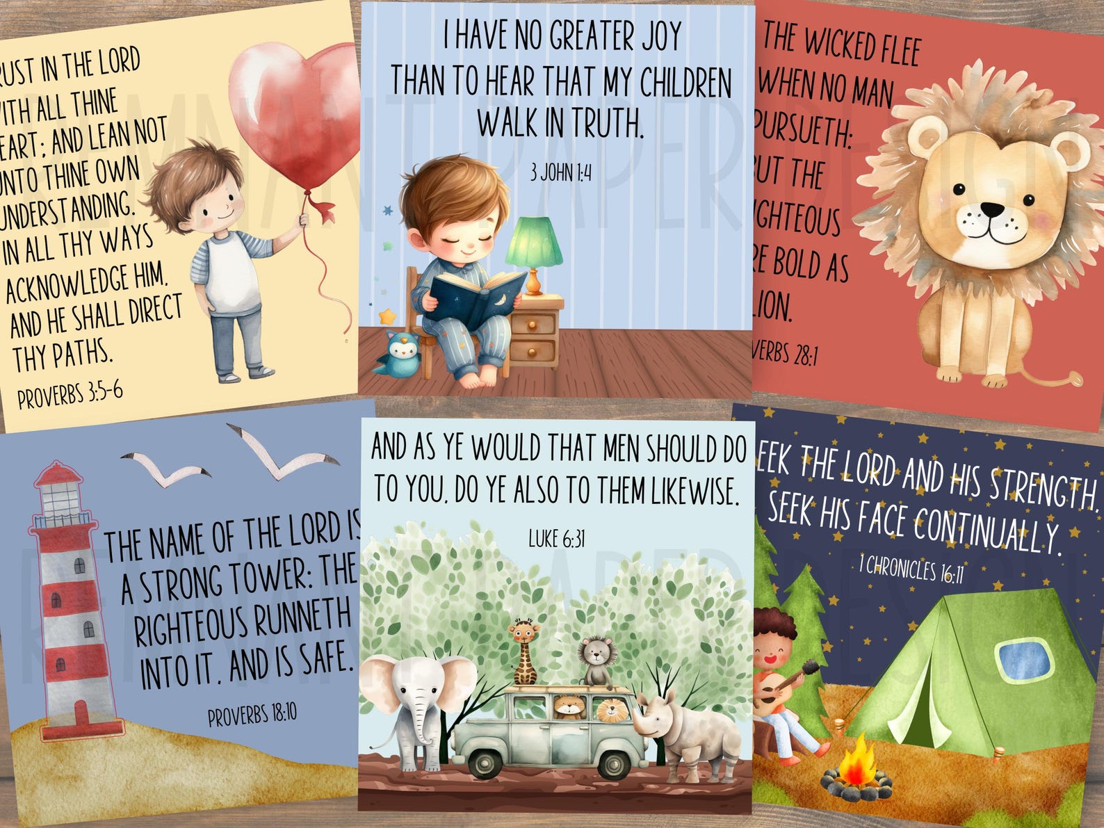 Preschool Bible Verse Cards KJV | Printable Scripture for Kids Boys ...